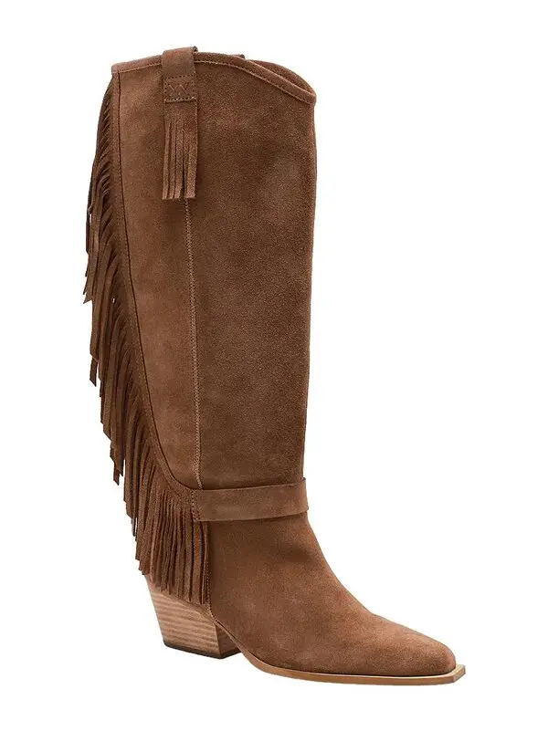 Free People Faith Fringe Western Boots - Faded Saddle