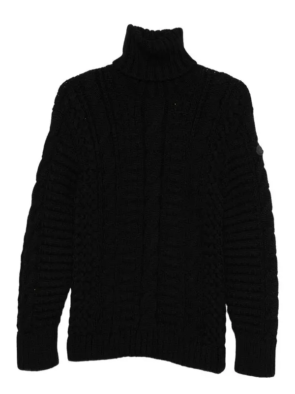 BASE Wool Turtleneck Sweater - Black