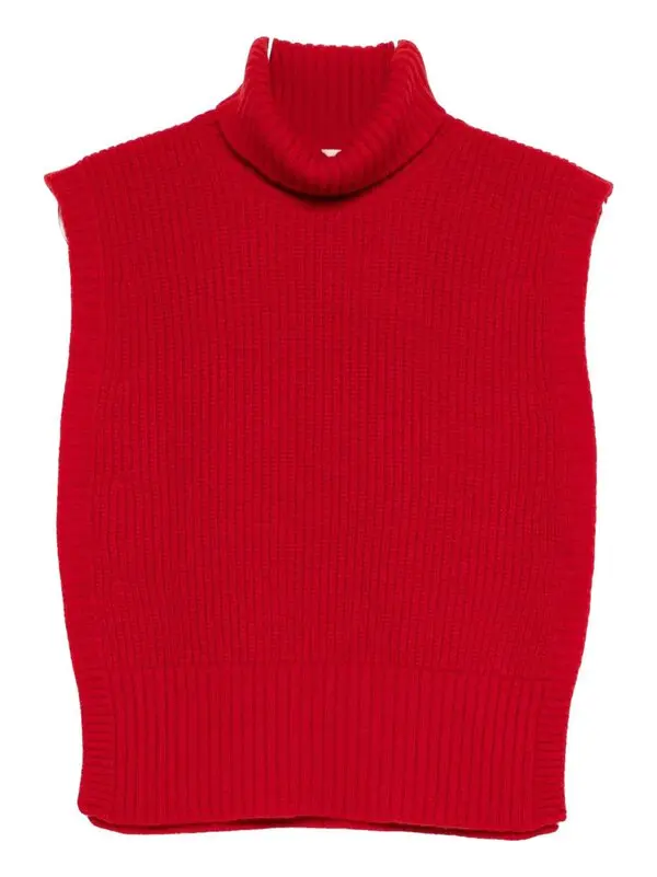 BASE Wool Turtle-neck Sweater - Red