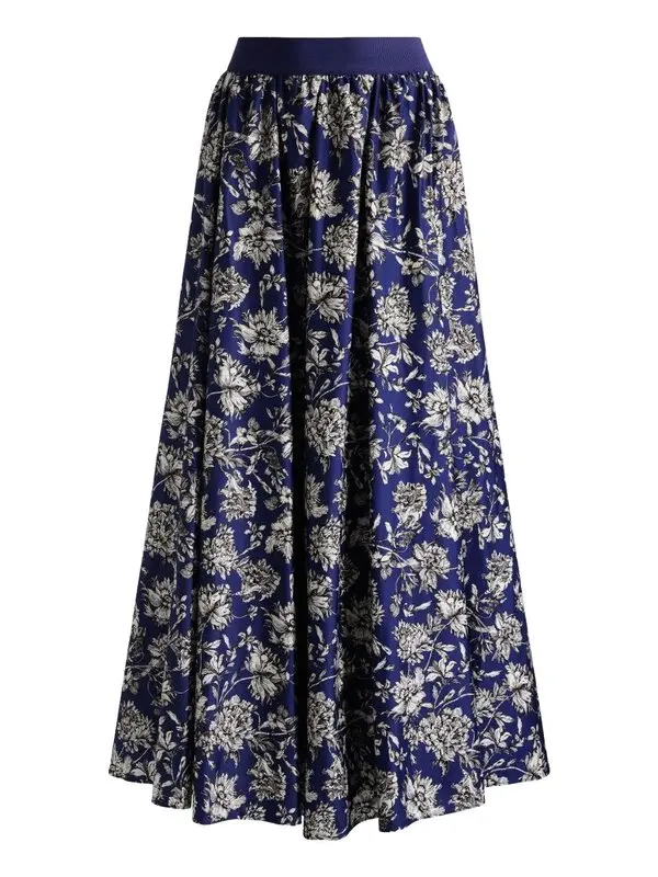 Alice + Olivia Nilda Cotton Maxi Skirt - Blue