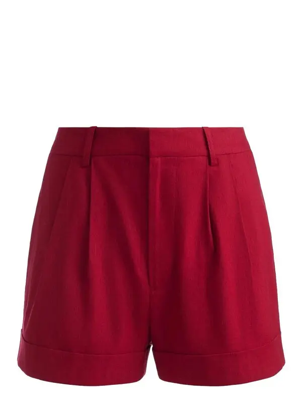 Alice + Olivia Conry Linen Blend Shorts - Red