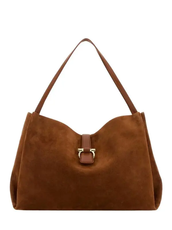 FERRAGAMO Leather Shoulder Bag - Beige
