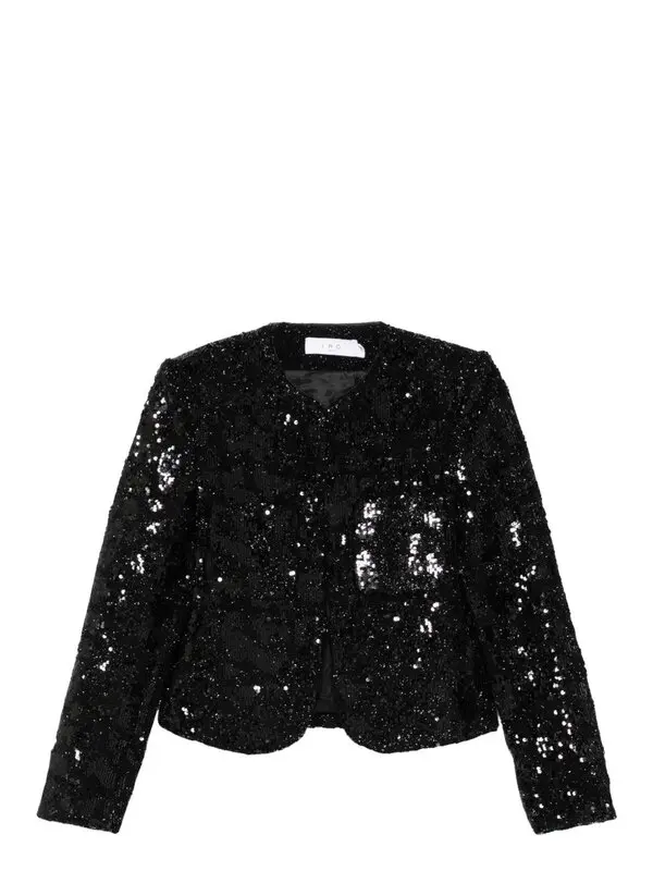 IRO PARIS Sequined Cropped Jacket - Black