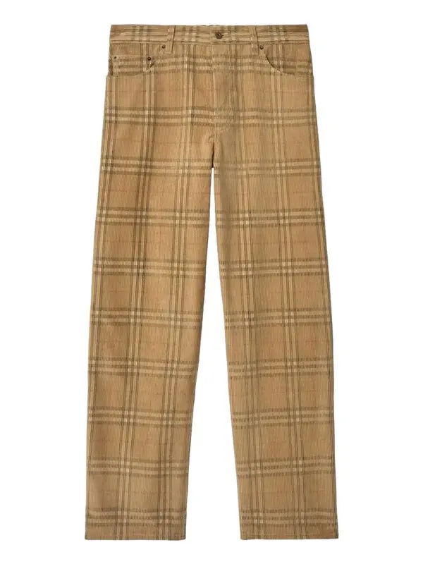 Burberry Check Trousers - Beige