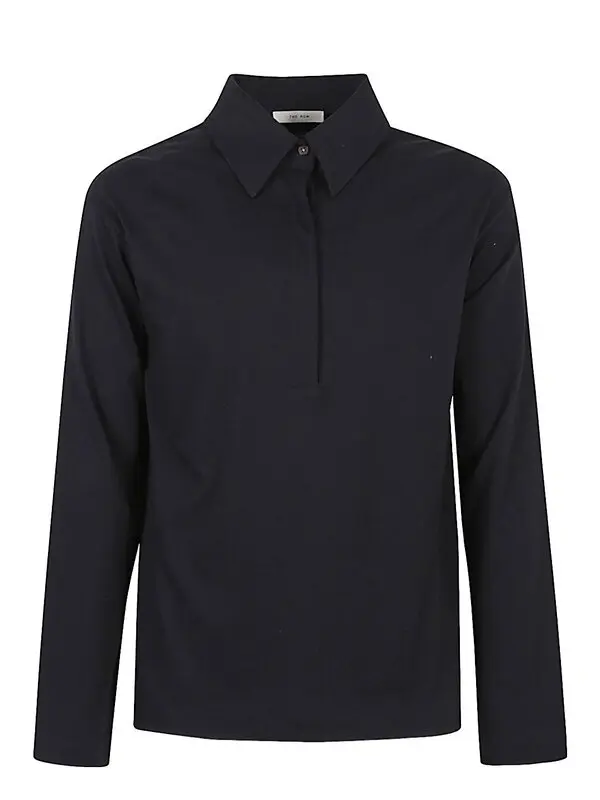 THE ROW Roddie Cotton And Silk Polo Shirt - Blue