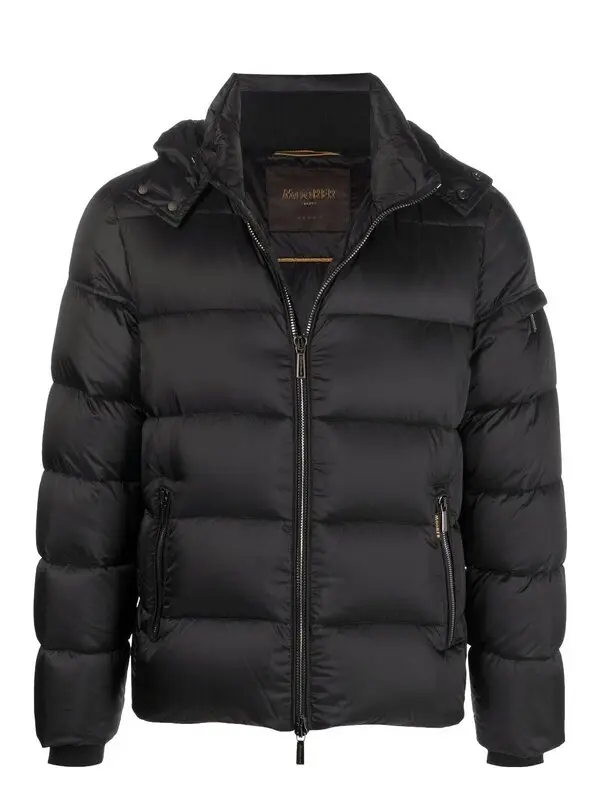 MOORER Down Jacket With Hood - Black