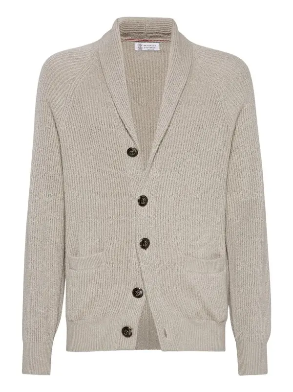 GOLDEN GOOSE Cotton V-neck Cardigan - Beige