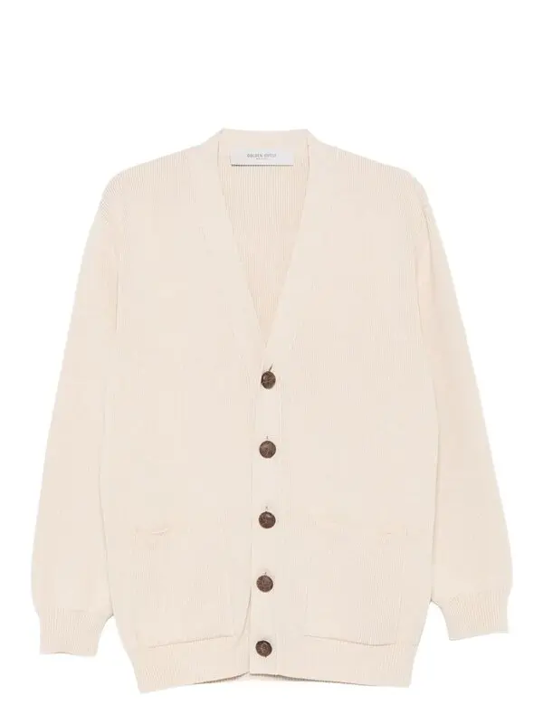 GOLDEN GOOSE Cotton V-neck Cardigan - Beige