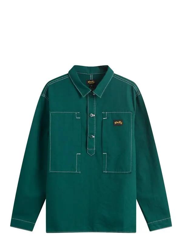 STAN RAY Painters Pop Over Shirt - Botanical Green Bedford