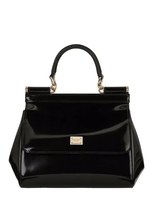 Dolce & Gabbana Sicily Medium Leather Handbag - Black