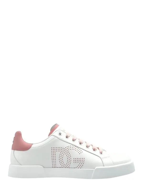 Dolce & Gabbana Portofino Leather Sneakers - Pink