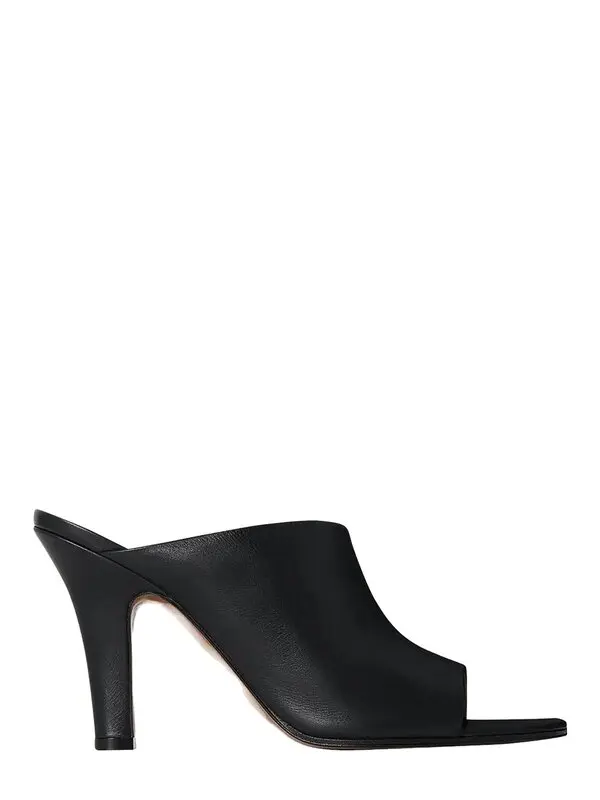 THE ROW Signum Leather Mules - Black