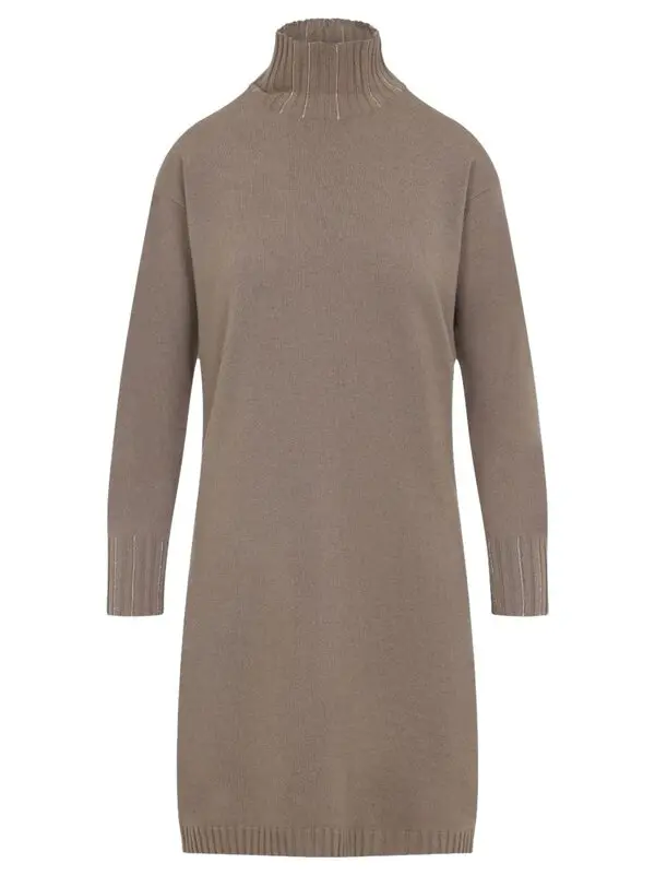 DANIELA GREGIS Wool Short Dress - Brown