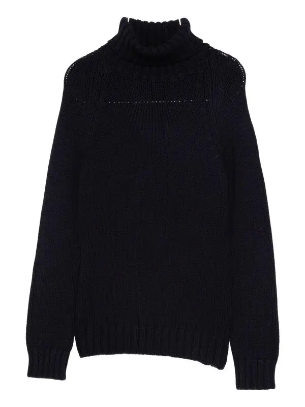 BASE Wool Turtleneck Jumper - Blue