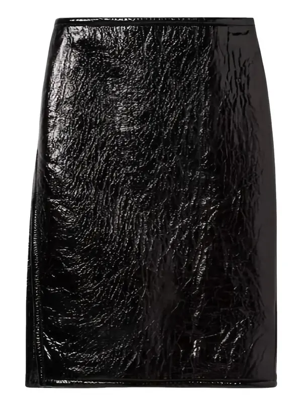 Gucci Leather Midi Skirt - Black