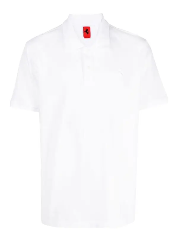 FERRARI Pique Polo Shirt - White