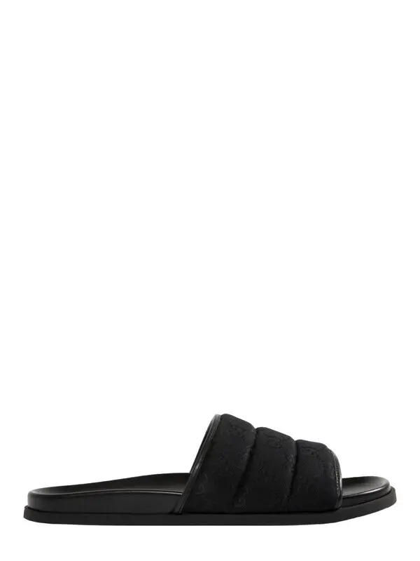Gucci Gg Canvas Sliders - Black