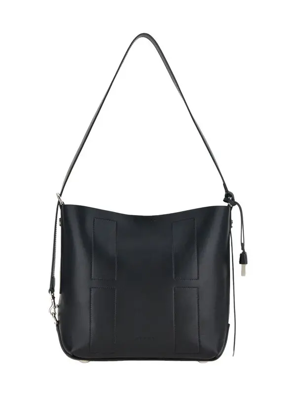 Hogan Hocket Small Leather Hobo Bag - Black