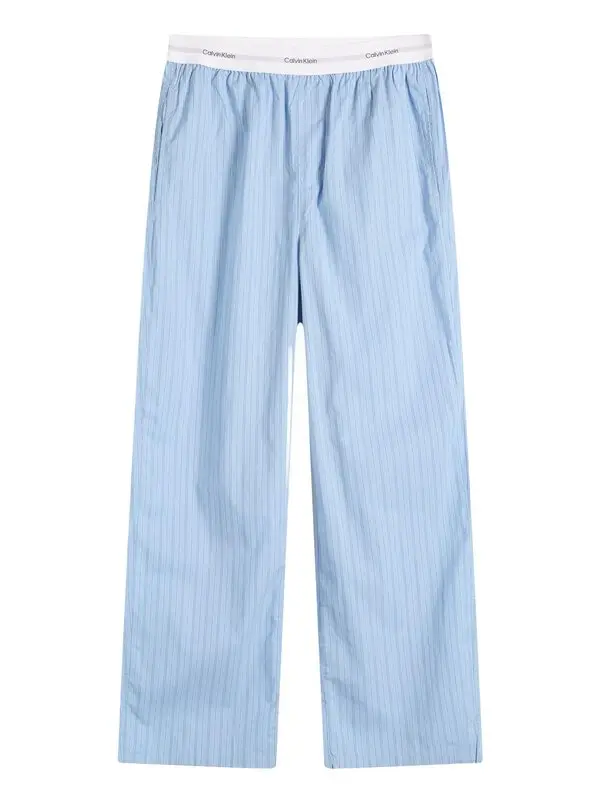 Calvin Klein Cotton Poplin Sleep Pant - Trail Stripe Frozen Fjord