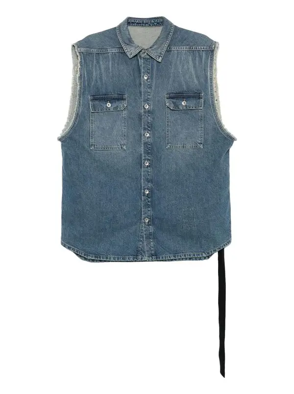 Rick Owens Sleeveless Tommy Jumbo Vest - Blue