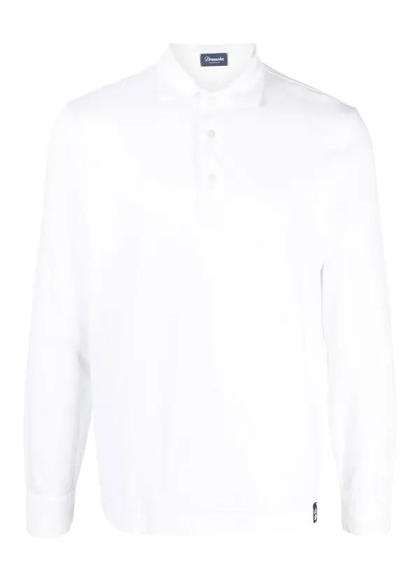 DRUMOHR Long-sleeved Polo Shirt - White