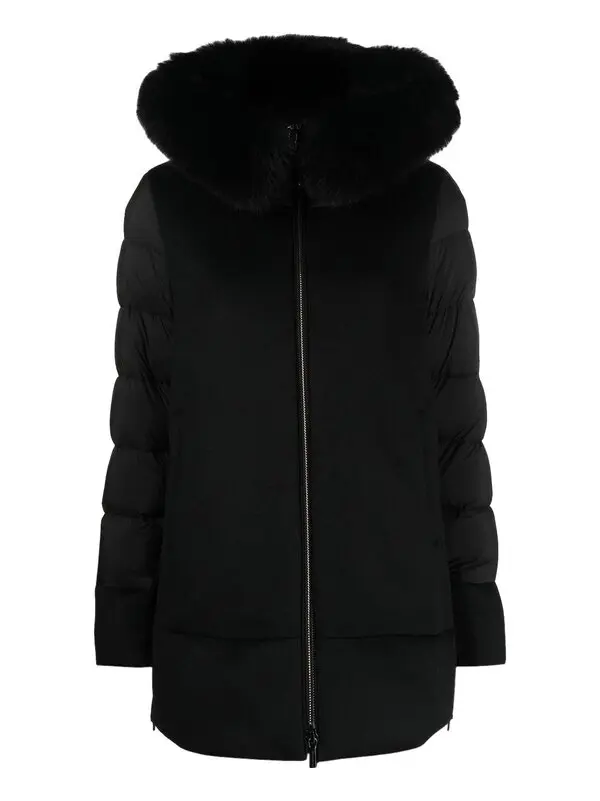 MOORER Fresia Medium-length Down Jacket With Fur - Black