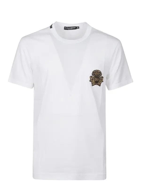 Dolce & Gabbana Short Sleeve T-shirt With Logo - White