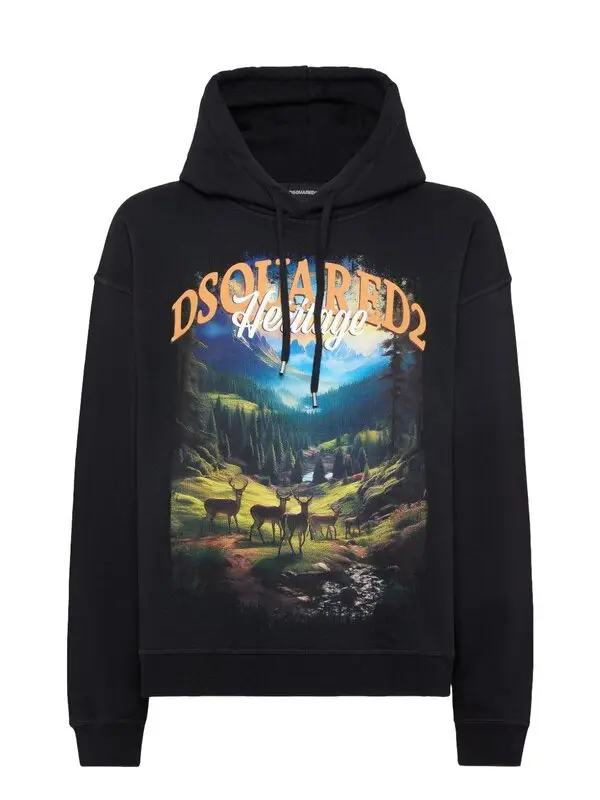 Dsquared2 Cotton Hoodie - Black