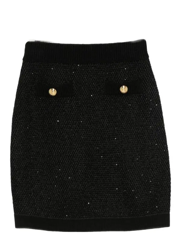 Elisabetta Franchi Wool Knitted Skirt - Black