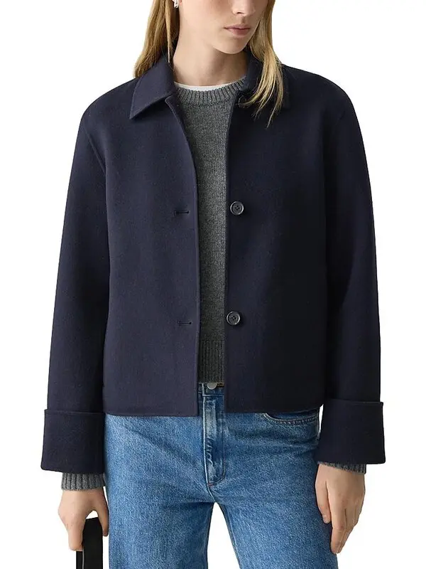 Theory Wool And Cashmere Boxy Jacket - New Navy