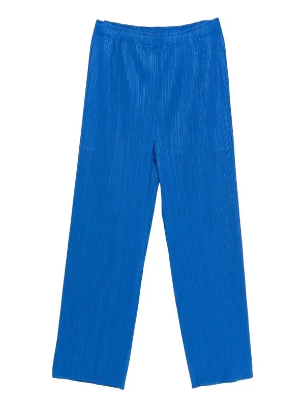 Issey Miyake Pleated Straight Trousers - Blue