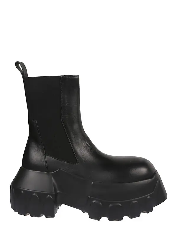 Rick Owens Beatle Mega Tractor Leather Boots - Black