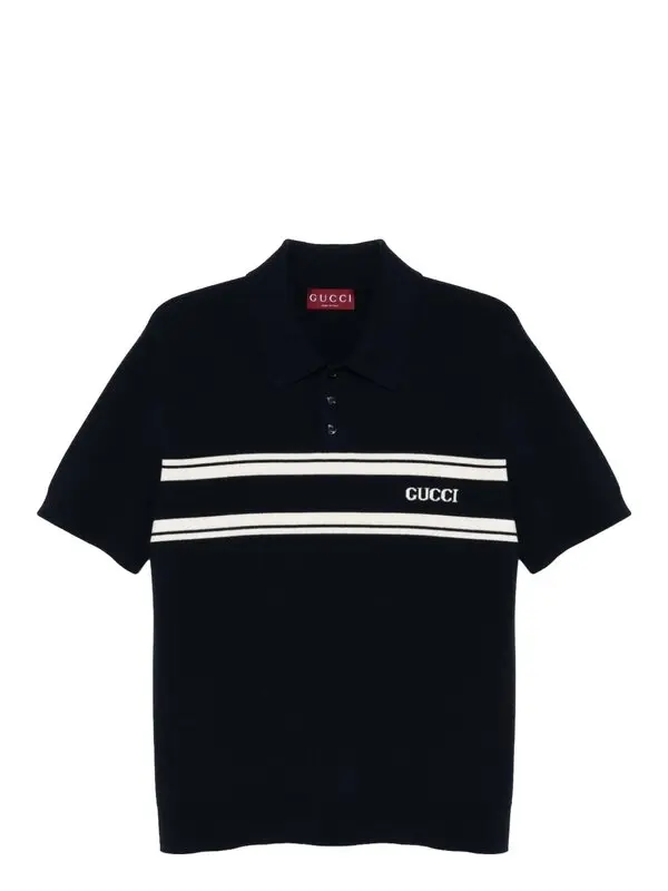 Gucci Cotton Polo Shirt With Logo - Blue