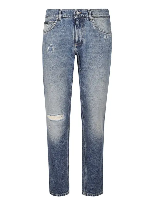 Dolce & Gabbana Jeans With Worn Effect - Blue