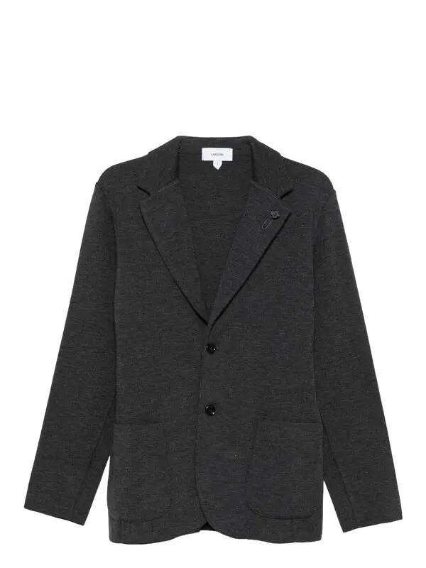 LARDINI Single-breasted Knitted Blazer - Grey