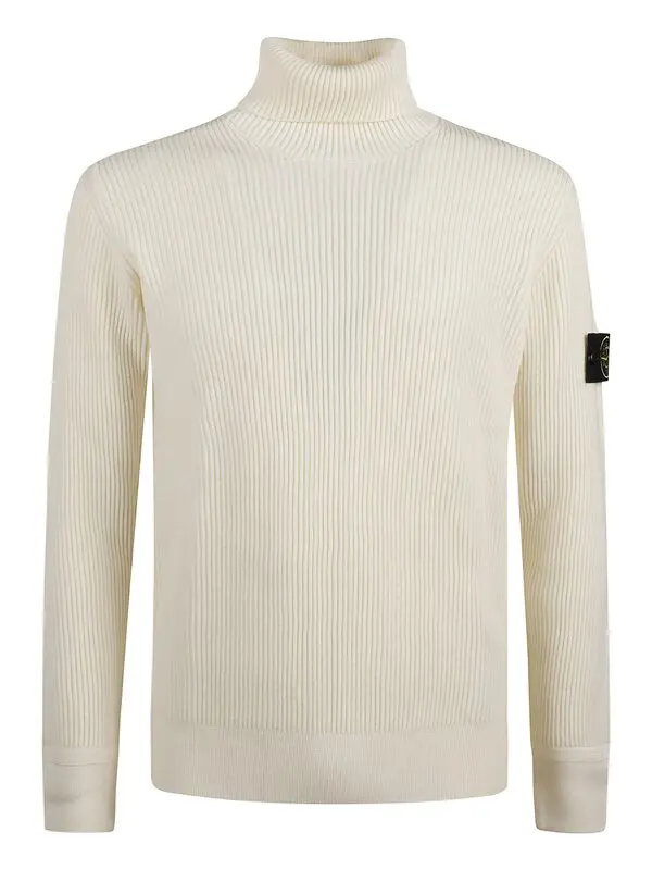 Stone Island Wool Turtleneck Sweater - White