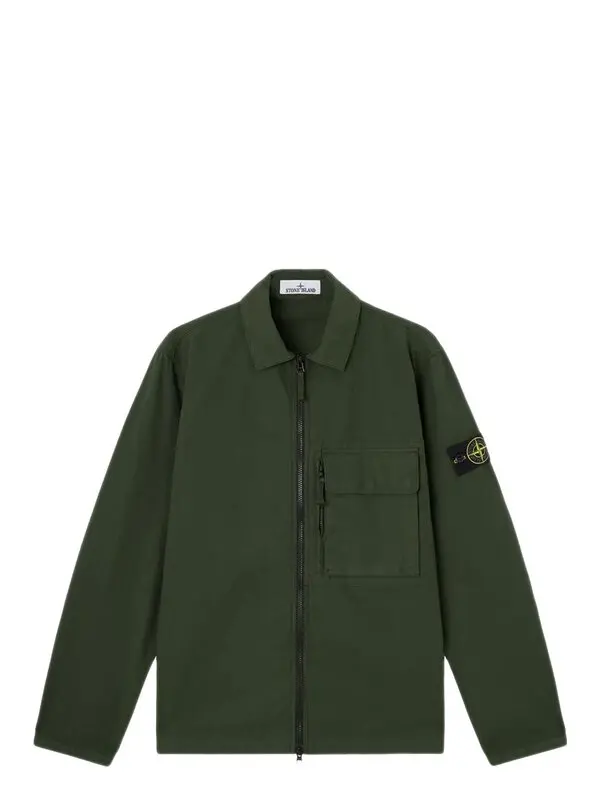 Stone Island Jacket With Compass Application - Green