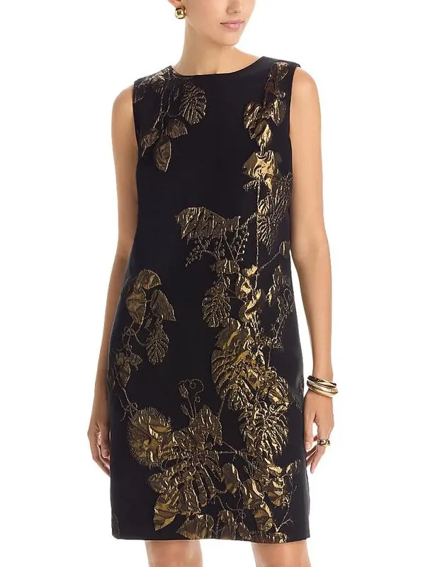 Caroline Rose Sheath Dress - Gold/black