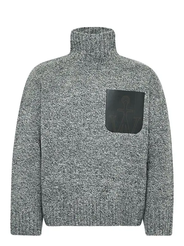 JW Anderson Leather Patch Pocket Turtleneck - Grey