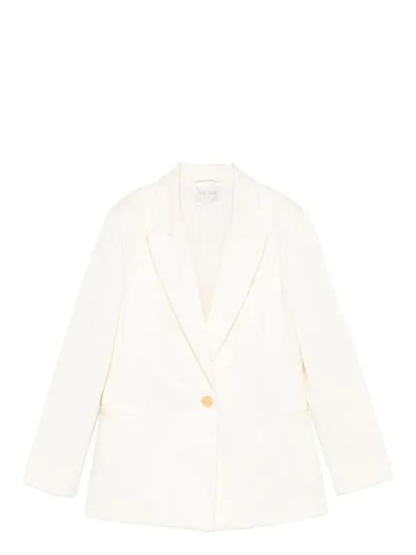 FORTE_FORTE Cotton Single-breasted Blazer Jacket - White
