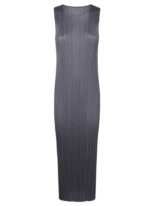 Issey Miyake Pleated Long Dress - Grey