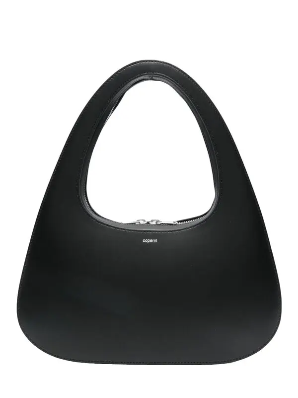 Coperni Swipe Baguette Leather Shoulder Bag - Black