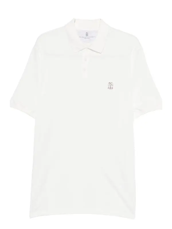 Brunello Cucinelli C.p. Company Logo Cotton Polo Shirt - White