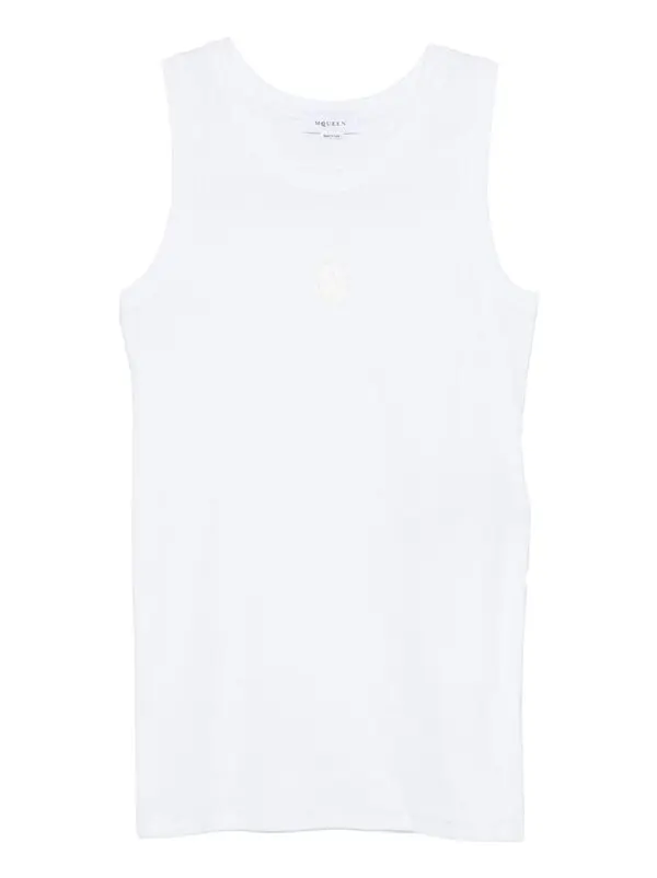 Alexander McQueen Skull Cotton Tank Top - White