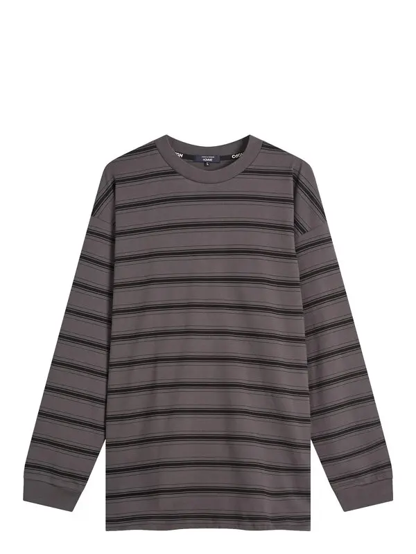 Comme Des Garçons Stripe Long Sleeve T-shirt - Grey