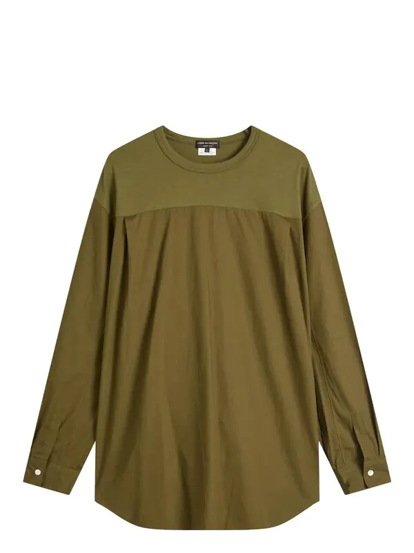 Comme Des Garçons Shirt Button Long Sleeve T-shir - Khaki