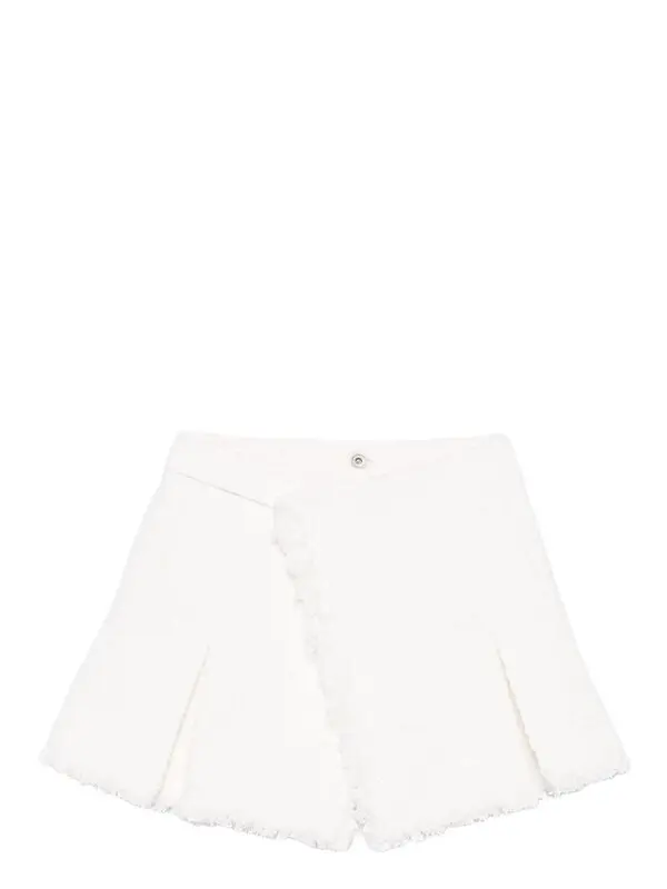 Sacai Denim Mix Pleated Shorts - White