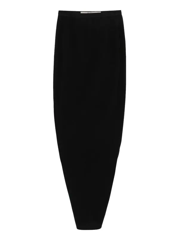 Rick Owens Soft Pillar Wool Long Skirt - Black