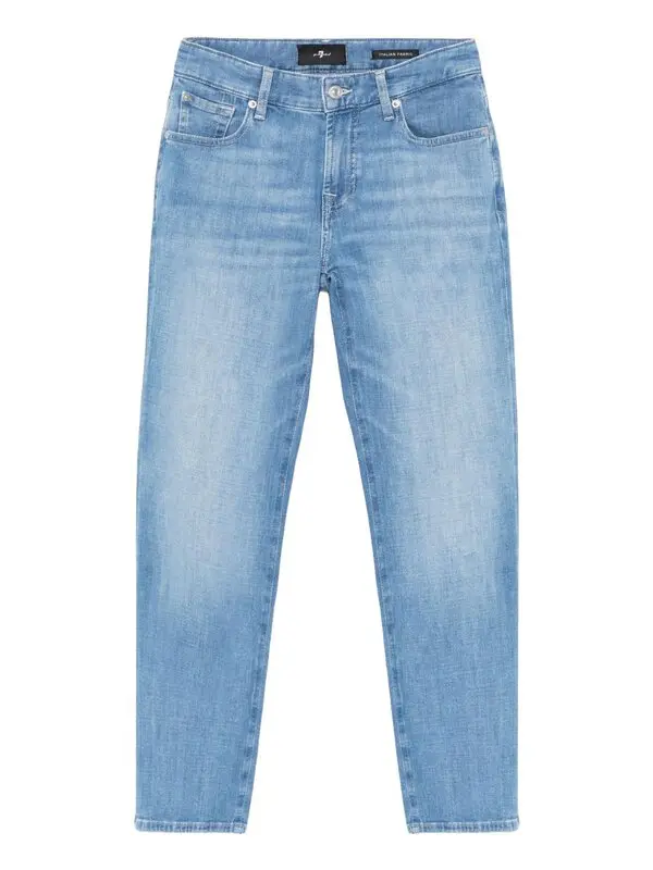 7 For All Mankind Calie Straight Cropped Jeans - Sky Blue