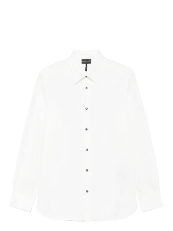 Emporio Armani Allover Logo Cotton Shirt - White